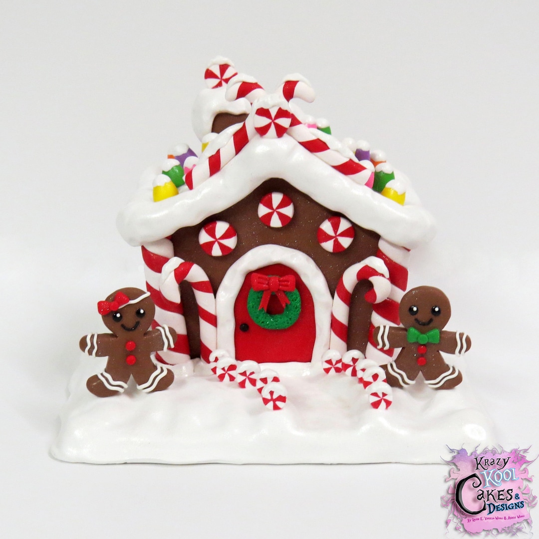 Gingerbread House Polymer Clay Sculpture - Etsy