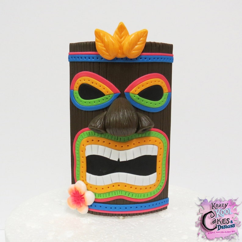Tiki Mask Cake Topper Luau Cake Topper | Etsy