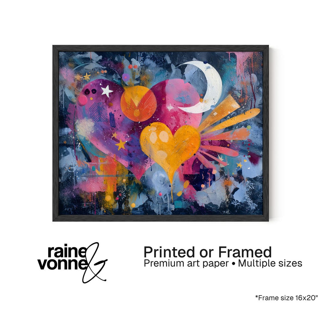 Abstract Heart Wall Art – Modern Symbolic Print - Etsy