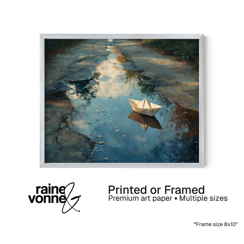 Paper Boat Print – Sky Reflection, Rustic Lane Art (printed or Framed ...