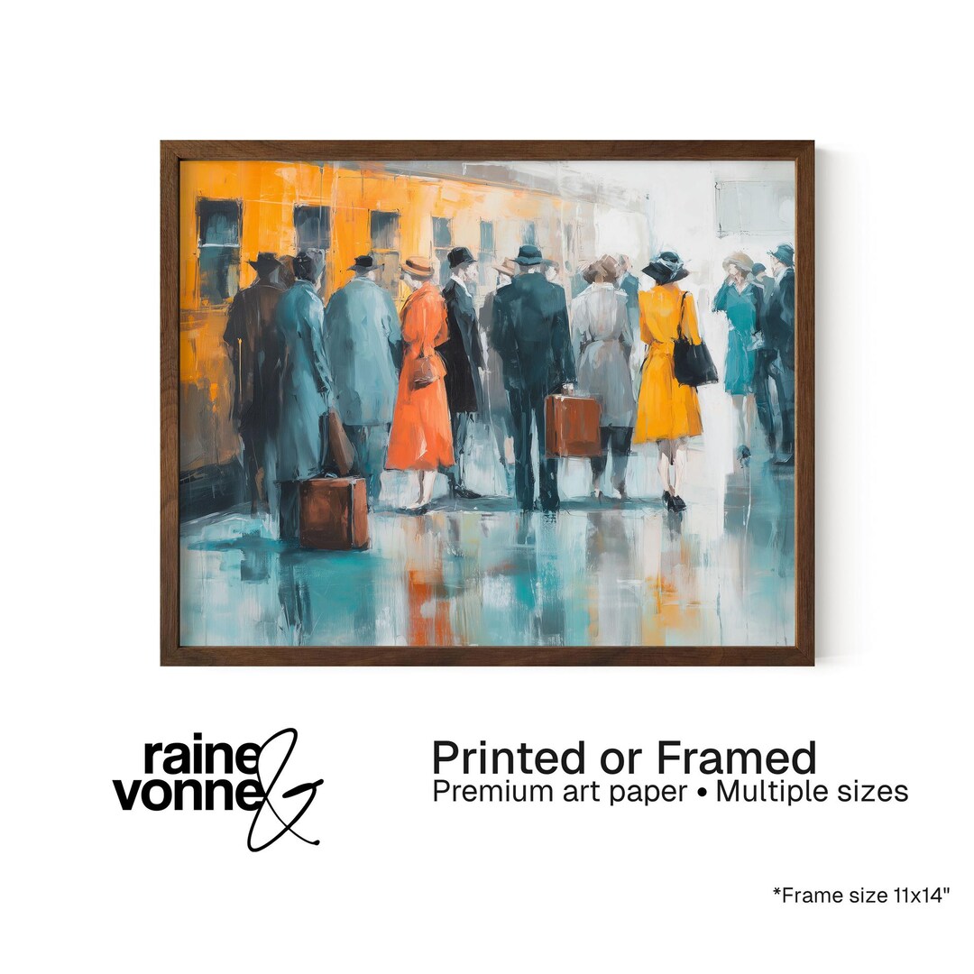 Contemporary Commuter Scene Wall Art – Modern Figurative Artwork - Etsy