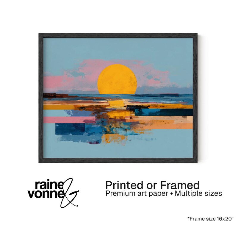 Abstract Sunset Over Sea Painting - Etsy