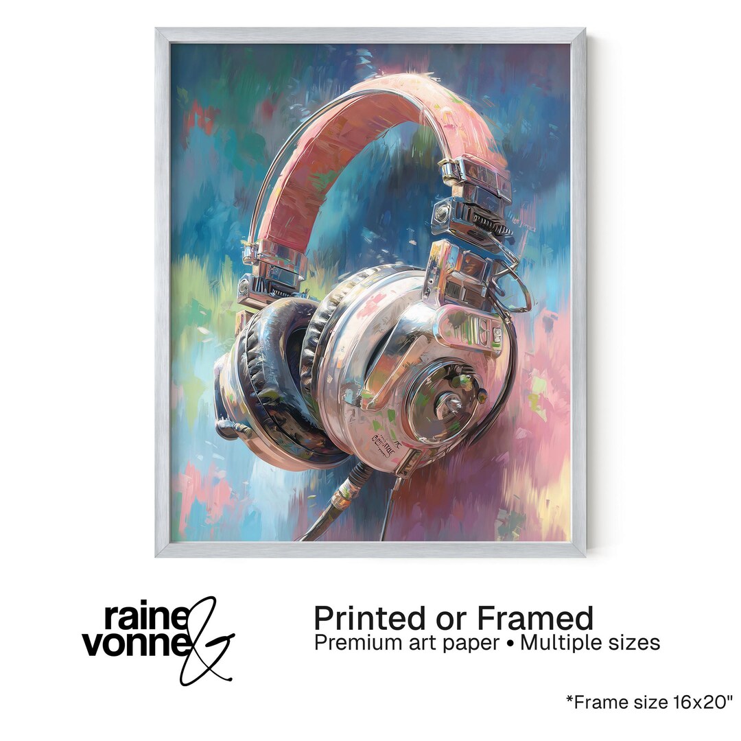Colorful Headphones Wall Art – Modern Music Statement Print - Etsy
