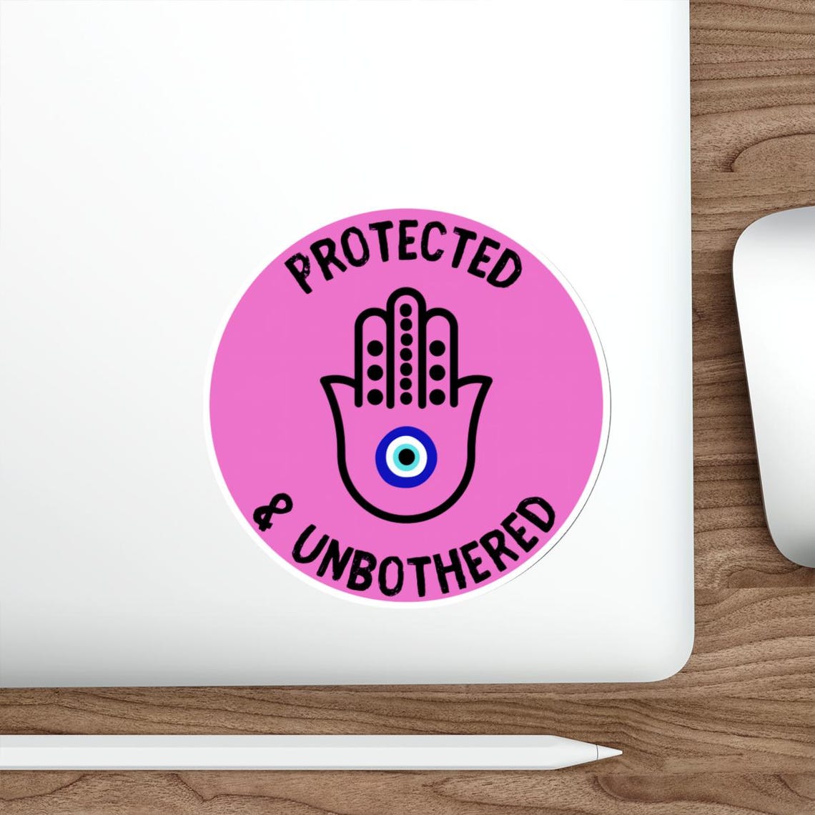 Protected & Unbothered Die-cut Sticker | Hamsa Hand Evil Eye - Etsy