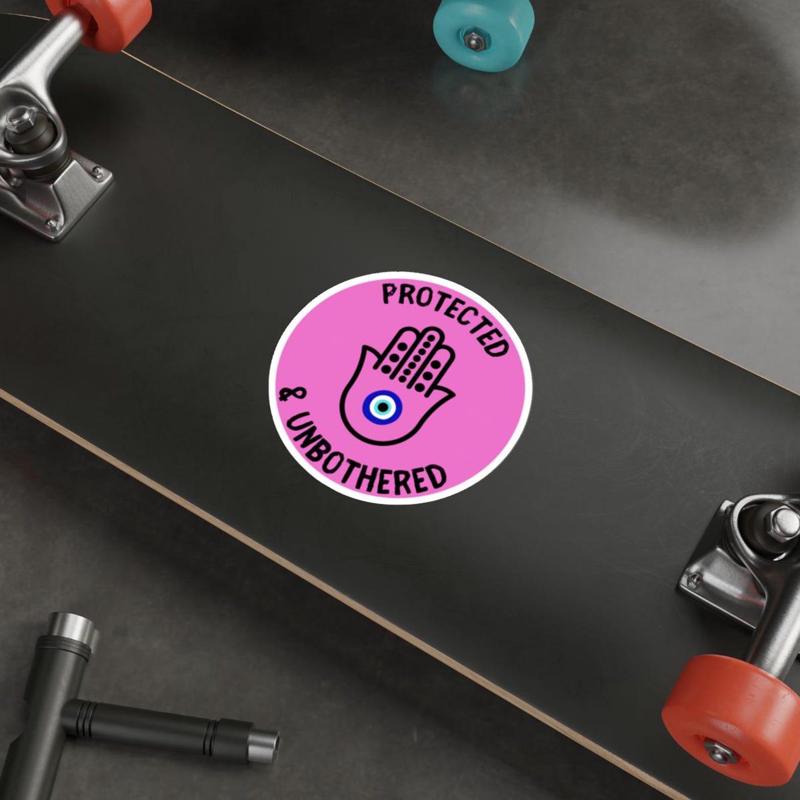 Protected & Unbothered Die-cut Sticker | Hamsa Hand Evil Eye - Etsy