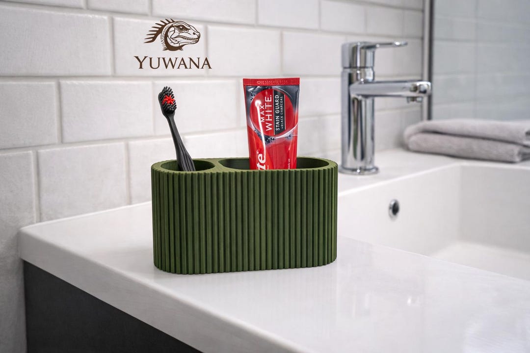 Minimalist Toothbrush & Toothpaste Holder – Modern Bathroom Organizer ...