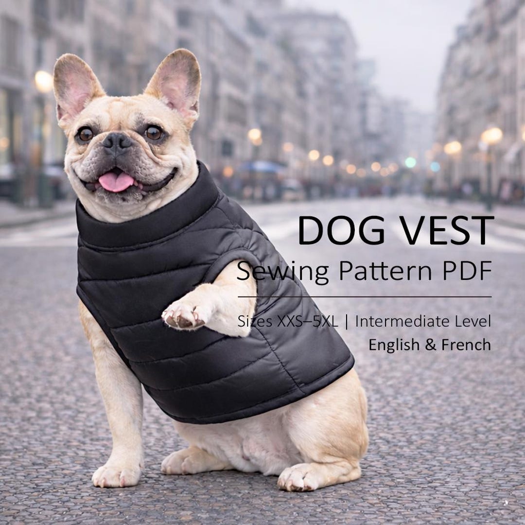 Dog Vest Sewing Pattern PDF - Printable, Sizes XXS–5XL, English ...