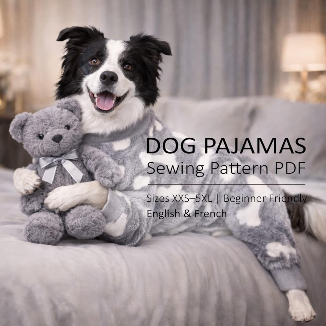 Dog PAJAMA Sewing Pattern PDF - Printable, Sizes XXS–5XL, Beginner ...