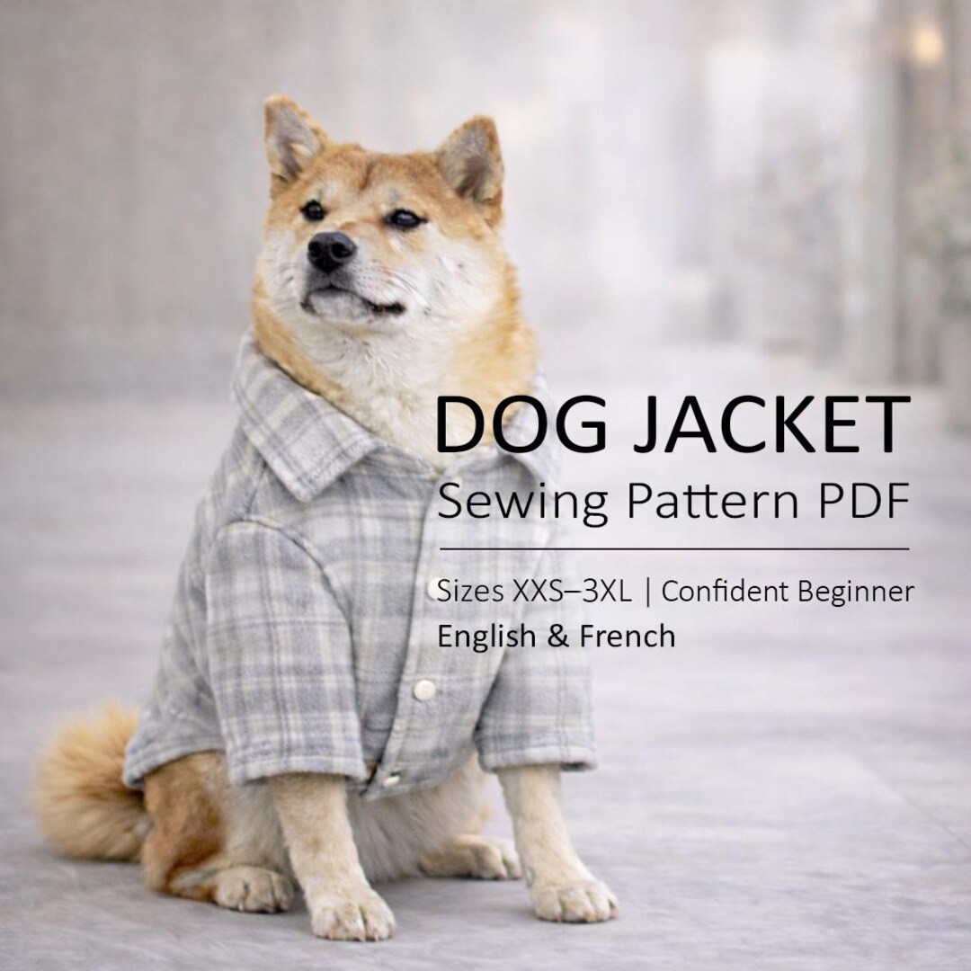 Dog Jacket Sewing Pattern PDF - Printable, Sizes XXS–3XL, English ...