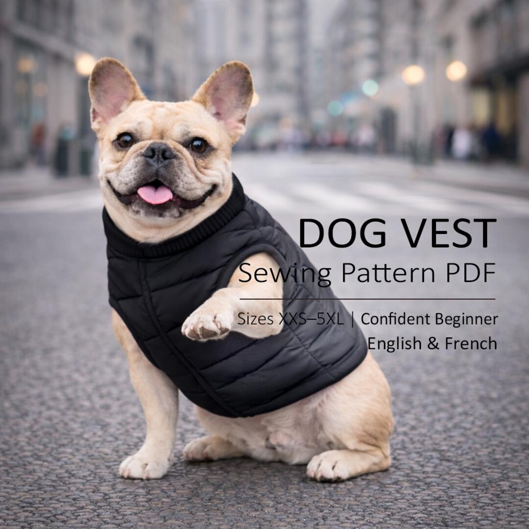 Dog Vest Sewing Pattern PDF - Printable, Sizes XXS–5XL, English ...