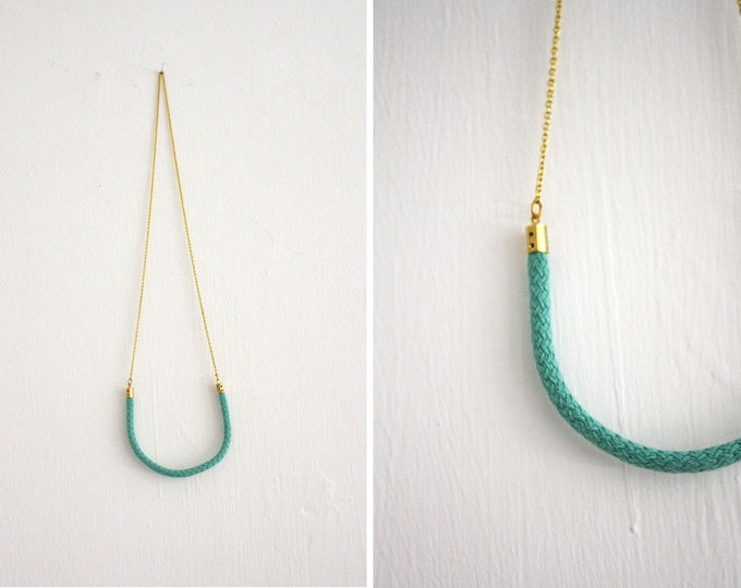 Necklace Mint / Wool Long String - Etsy