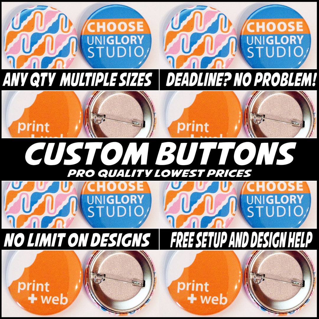500 1.5 Inch Full Color Custom Buttons W/ Pin. We Can Make ANY Size ...