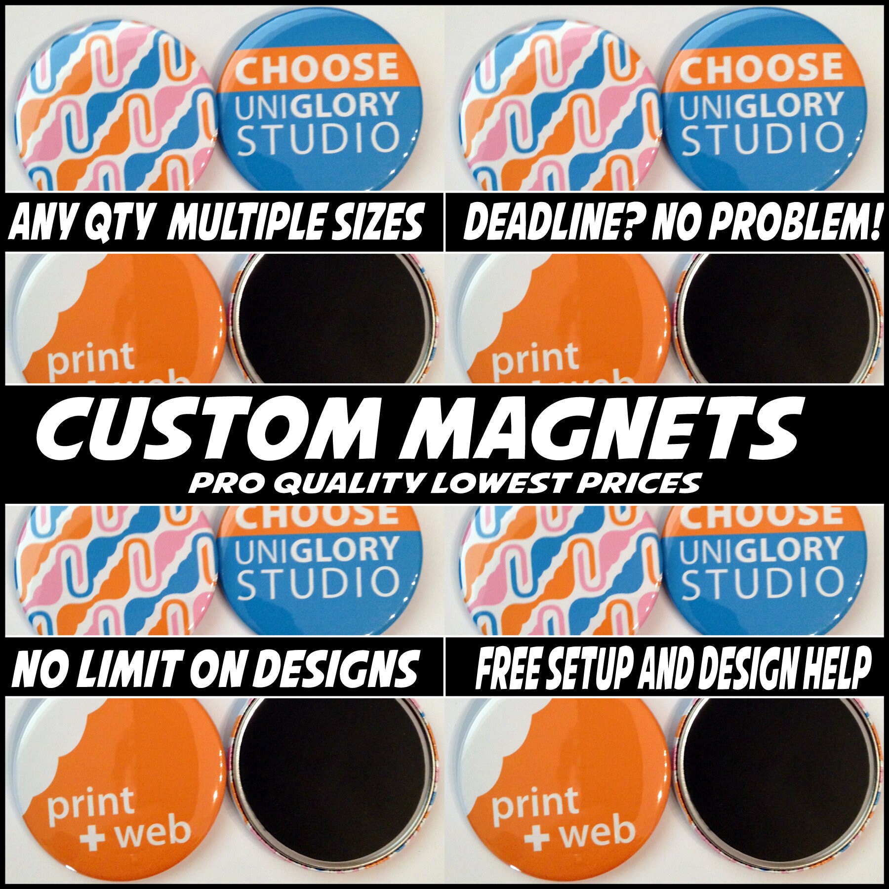 50 1 Inch Full Color Custom Magnets. We Can Make ANY Quantity - Etsy