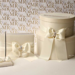 Wedding Card Box | Simple Card Box | Ivory Gold Card Box | Money Box ...