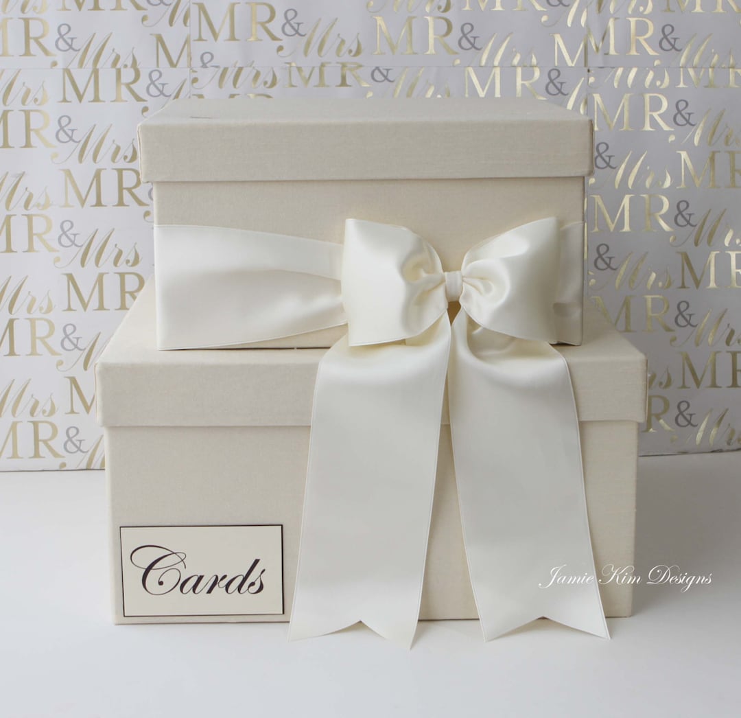 Wedding Card Box | Simple Card Box | Ivory Gold Card Box | Money Box ...