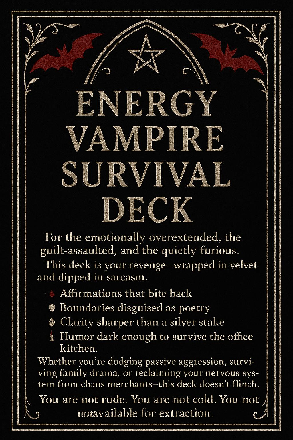 Energy Vampire Survival Deck - Etsy