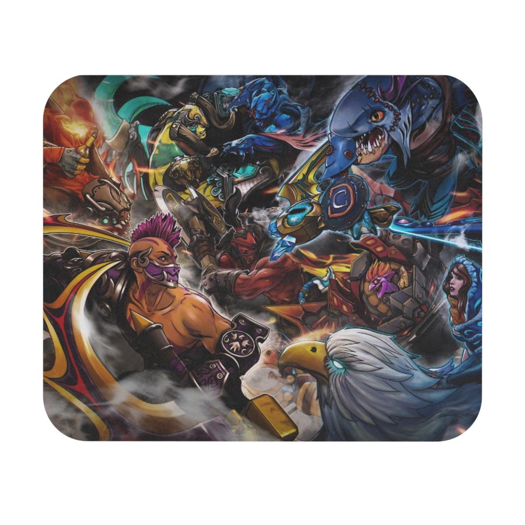 Epic DOTA 2 Mouse Pad | Gaming Desk Mat, Colorful Character Collage - Etsy