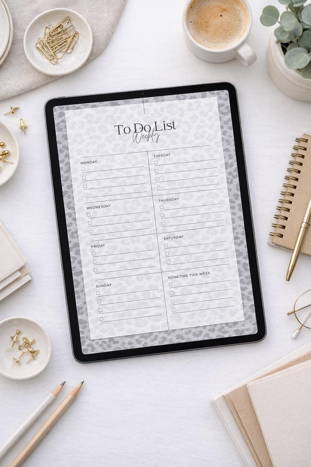 Weekly Planner, PRINTABLE, Leopard Print Theme, To-do List PDF File ...
