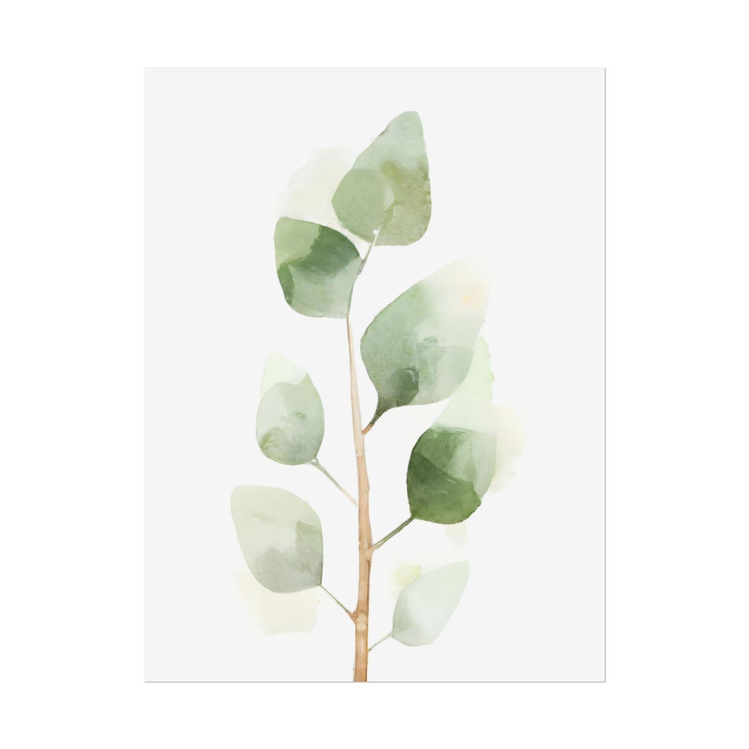 Watercolor Eucalyptus Rolled Poster | Botanical Wall Art - Etsy
