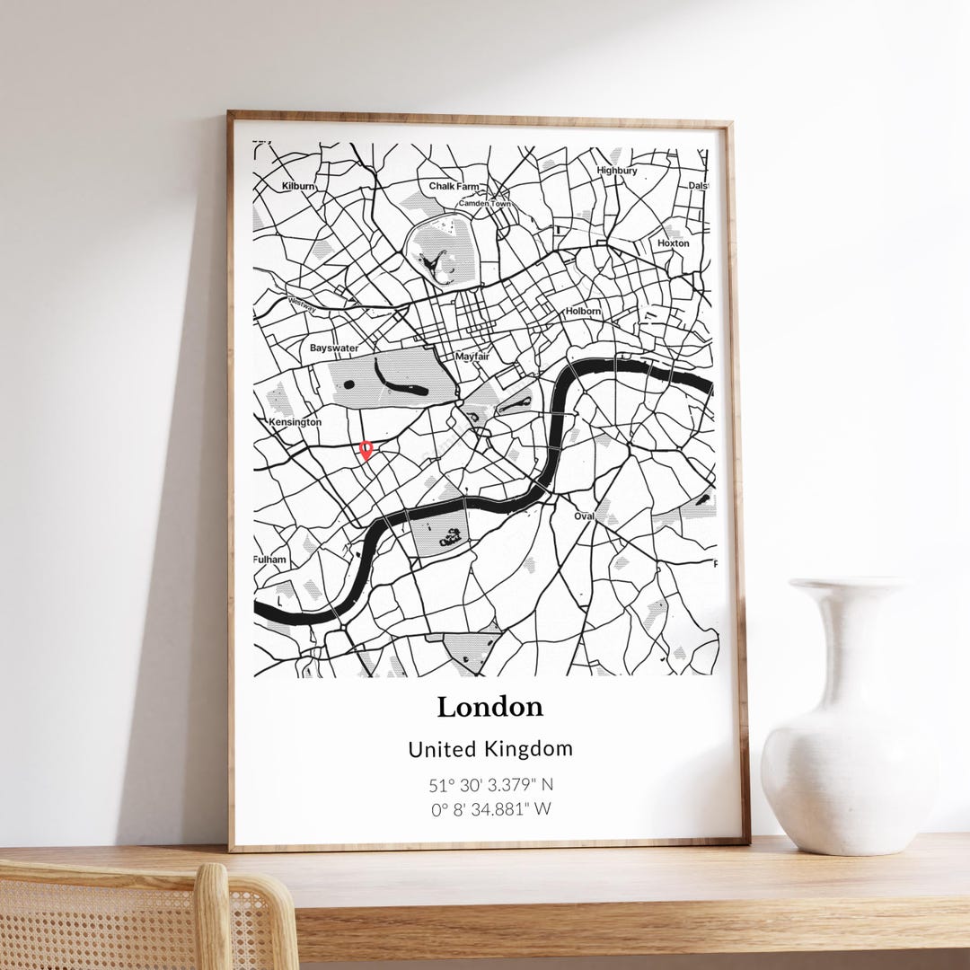 Personalized Hometown City Map Print, Perfect Poster for a Housewarming ...