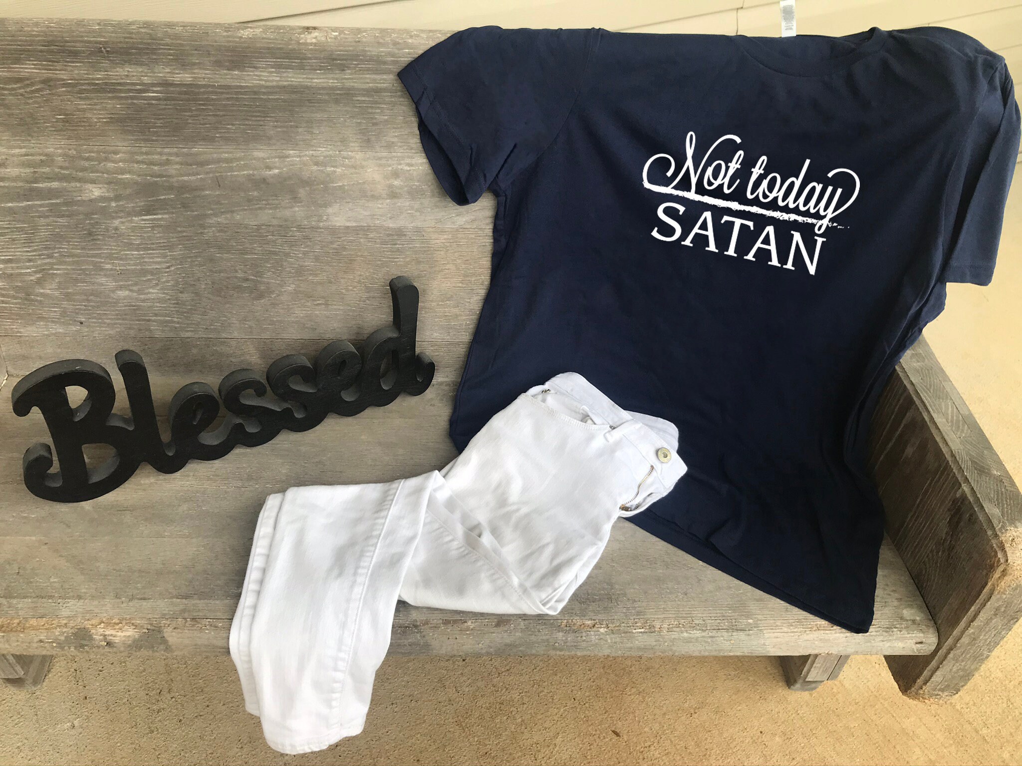 Not Today Satan Shirt Apparel Clothing T-shirt Christian | Etsy