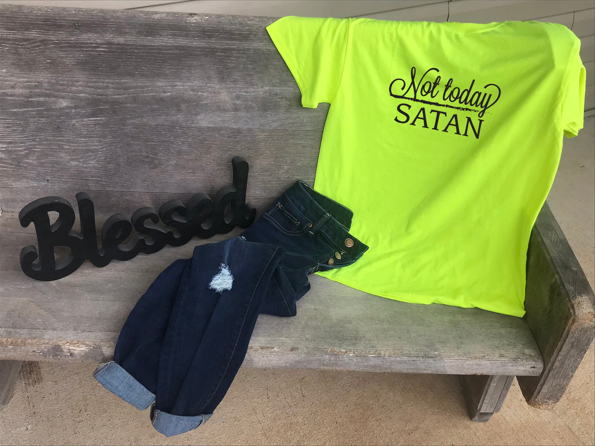 Not Today Satan Shirt Apparel Clothing T-shirt Christian | Etsy