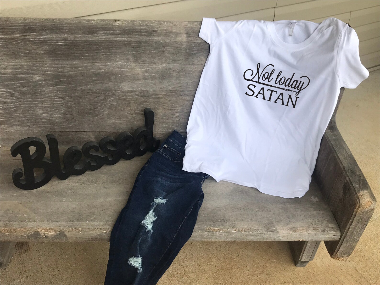 Not Today Satan Shirt Apparel Clothing T-shirt Christian | Etsy