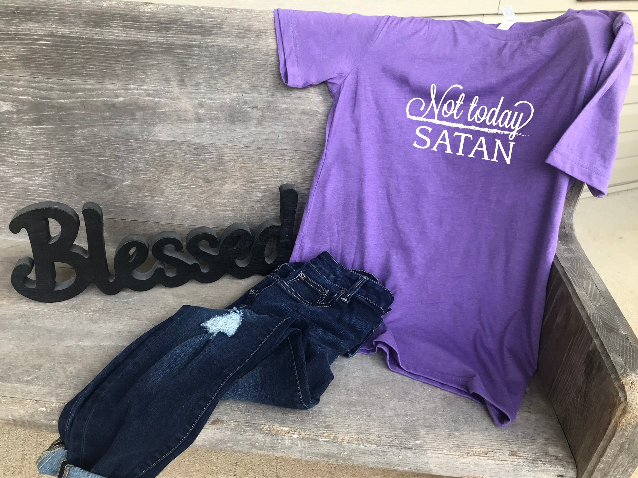 Not Today Satan Shirt Apparel Clothing T-shirt Christian | Etsy