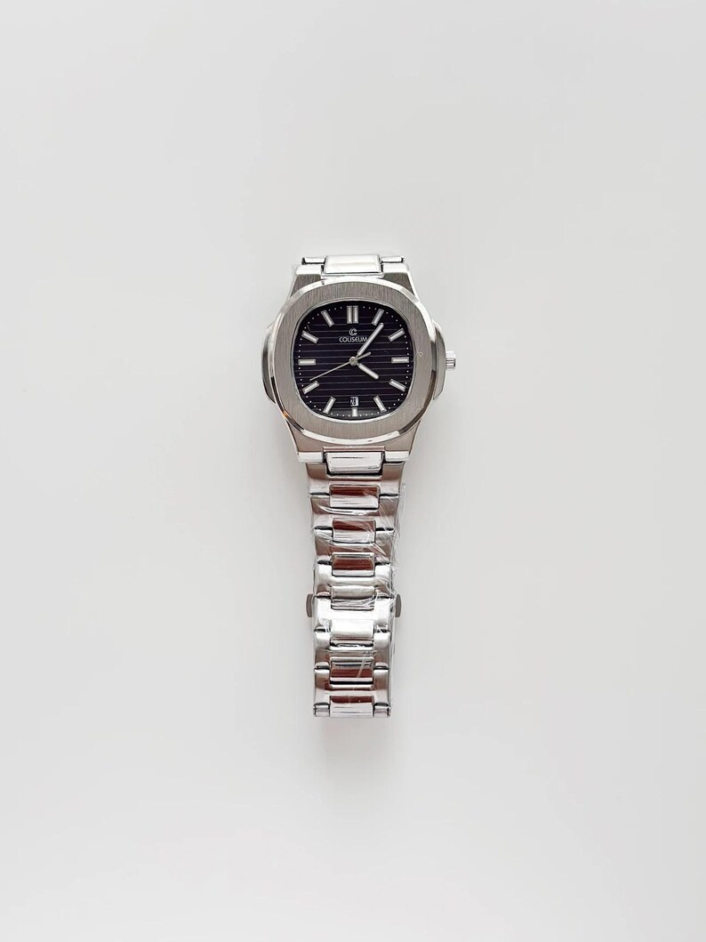 Men’s Stainless Steel Watch, Minimal Silver Metal Bracelet, Classic and ...