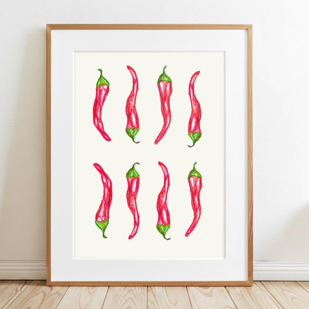 Chilli Wall Art – Kitchen Print - Etsy