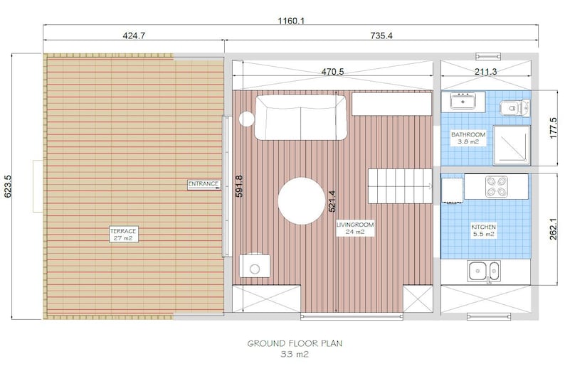 Modern A-frame Cabin Floor Plan 20x24 | Small House Plans With Loft ...
