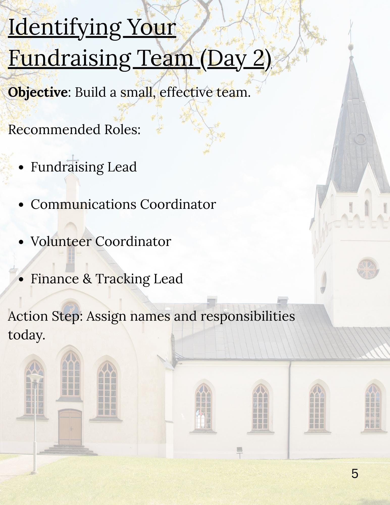 14-day Church Fundraiser Guide | Step-by-step Workbook for Faith-based ...