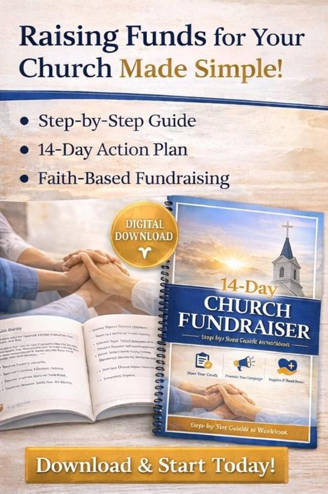 14-day Church Fundraiser Guide | Step-by-step Workbook for Faith-based ...
