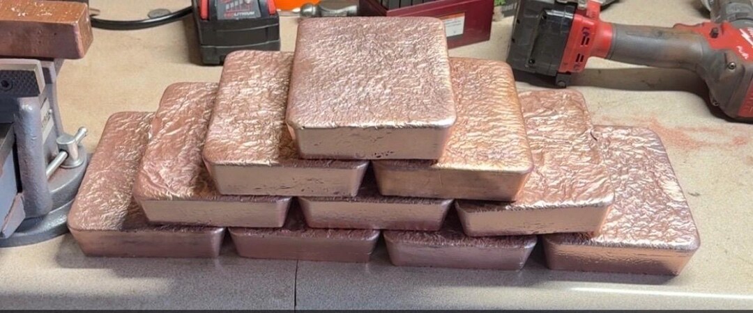 10lbs Hand Poured .999 Copper Ingot/bar. Raw Finish - Etsy