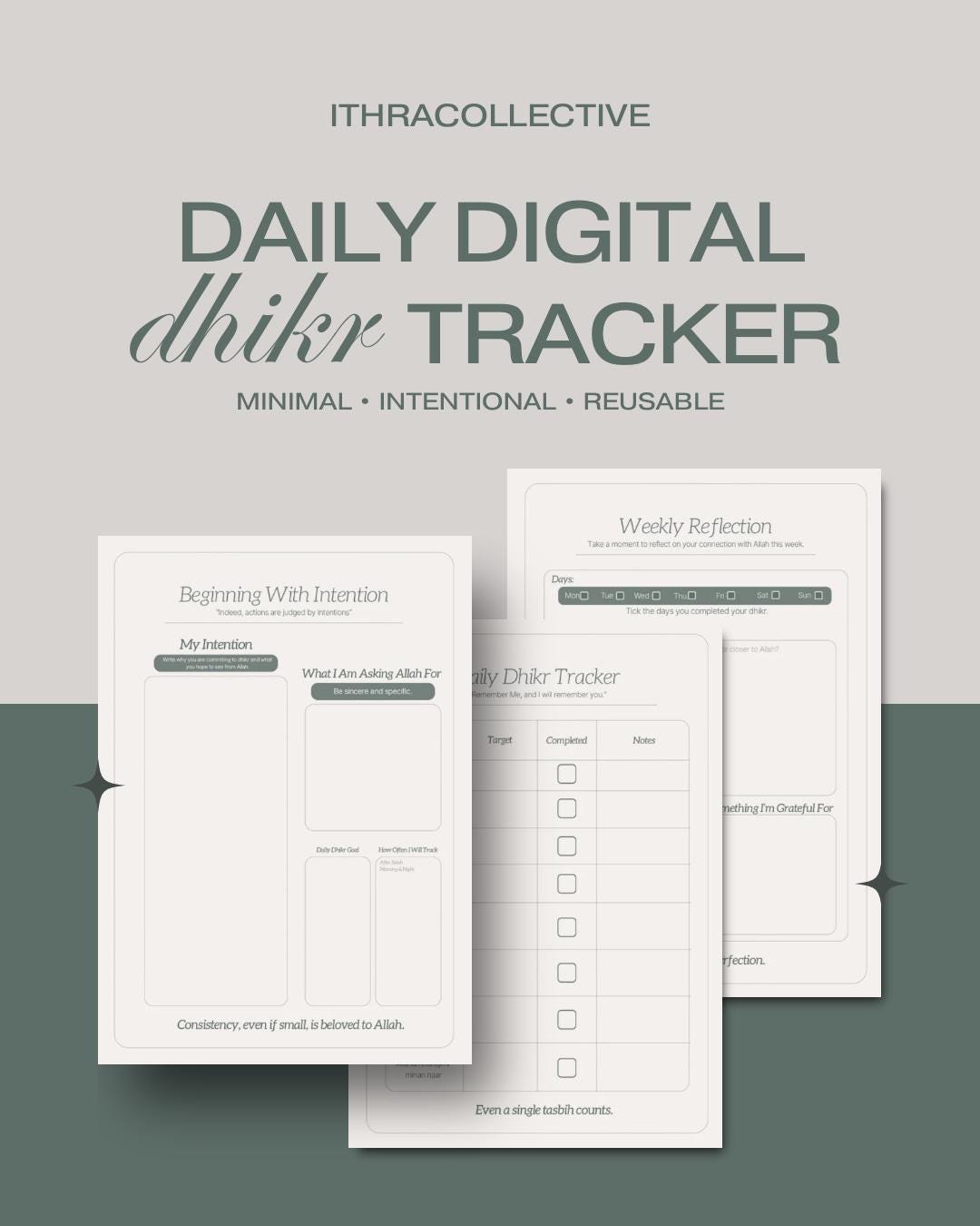 Digital Dhikr Tracker | Printable Islamic Daily & Weekly Planner ...