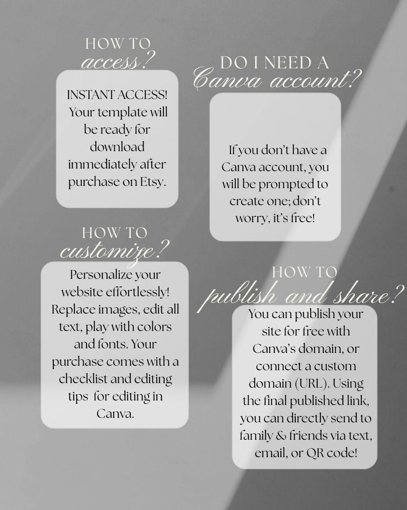 Simple, Minimalist Wedding Website Template, Elegant Design and Easy to ...