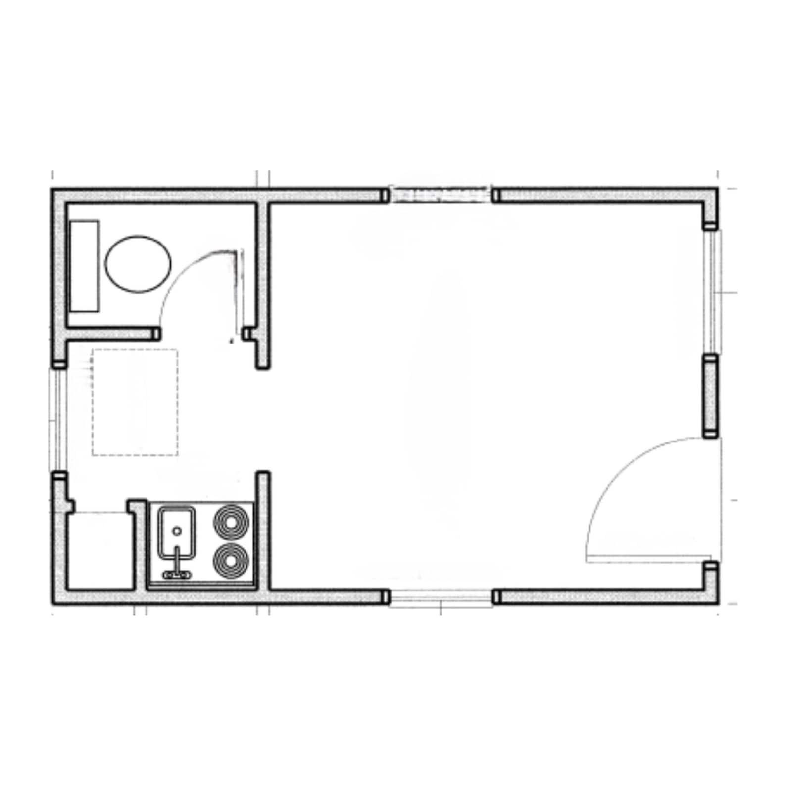 Modern 160 Square Foot Cabin Plan, Backyard Studio ADU (PDF Blueprint ...