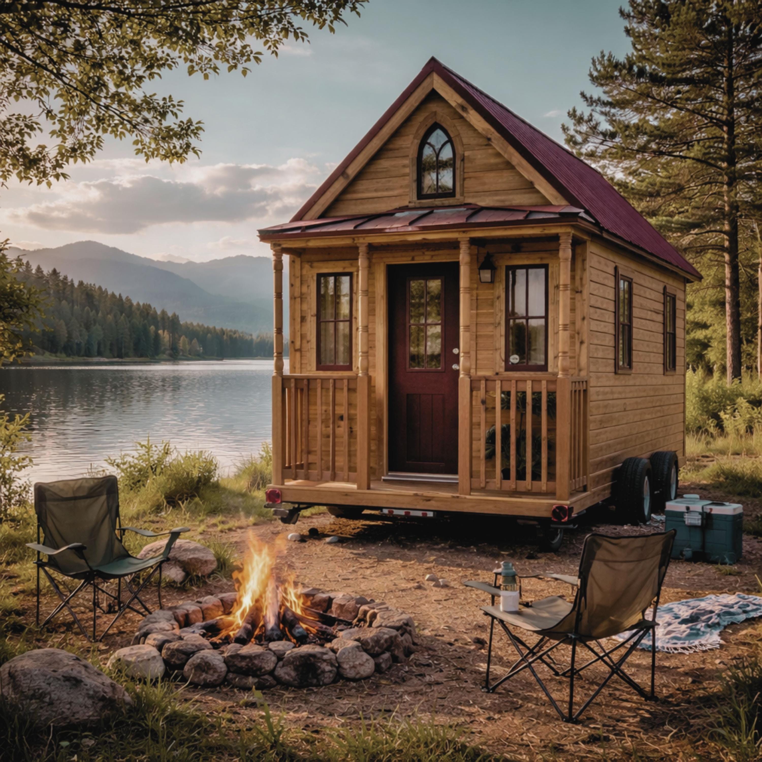 DIY Tiny House on Wheels Plan, Cabin Blueprint With Porch (PDF Download ...