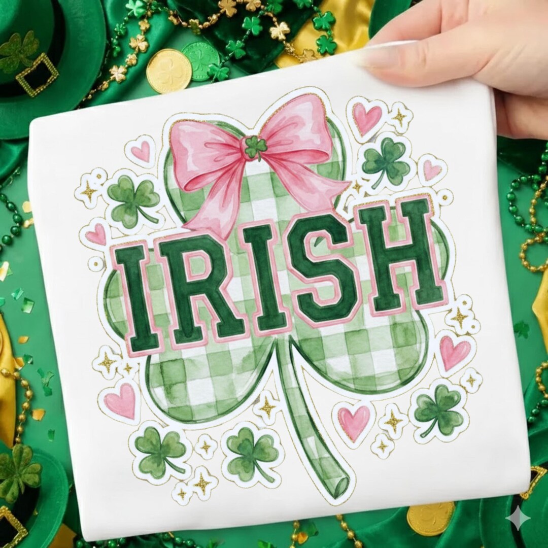 Retro St Patrick's Day Clover PNG, Preppy Irish Design (digital ...