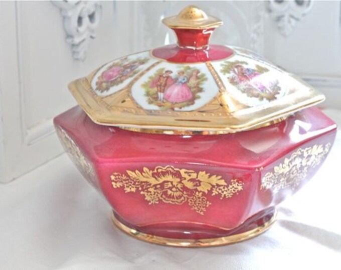 Vintage European Porcelain Jewelry Box or Candy Dish in Pretty - Etsy
