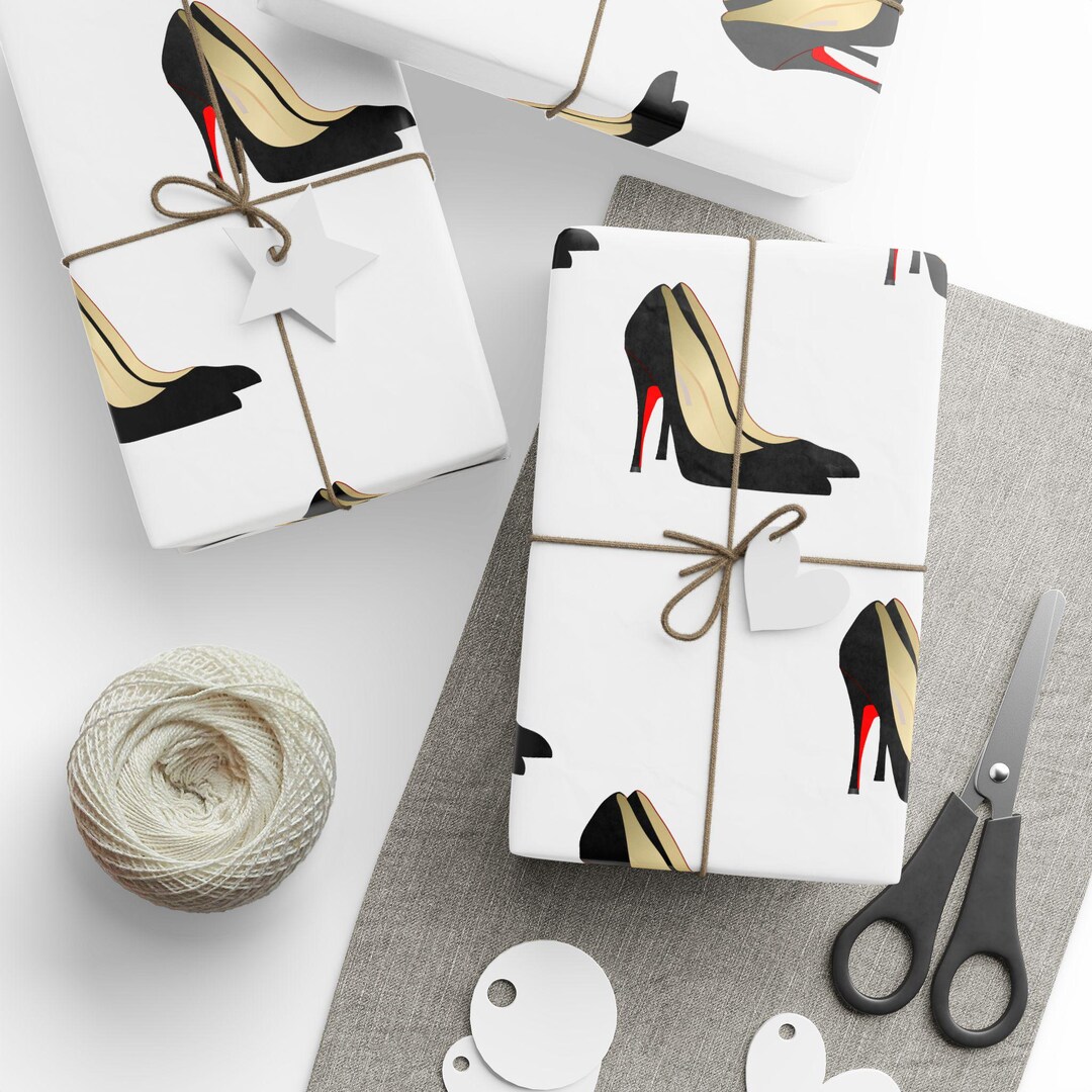 High Heel Shoes Wrapping Paper | Fashion Pattern Gift Wrap - Etsy