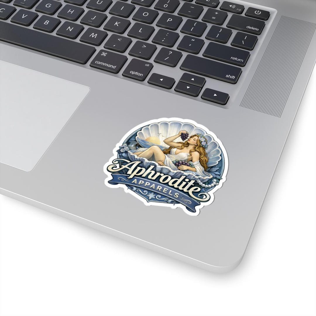 Aphrodite Goddess Logo Kiss-cut Sticker | Vintage Mermaid Shell - Etsy
