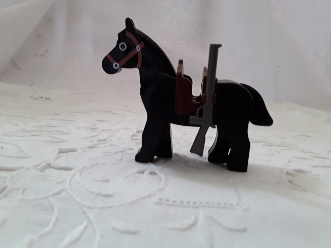 Vintage LEGO Black Horse Brown Saddle - Etsy
