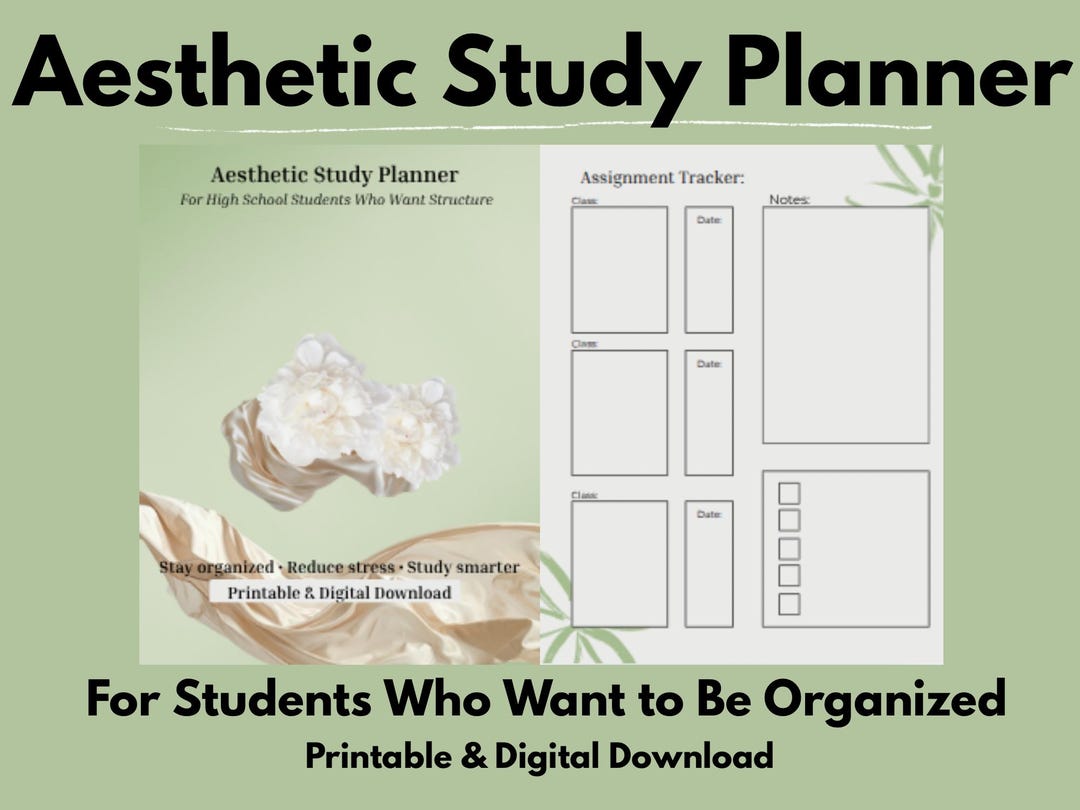 Minimalistic Aesthetic Study Planner for High School Students ...