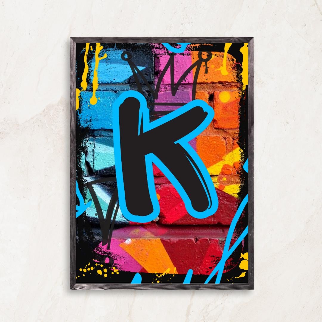 Graffiti Initial K Poster – Trendy Teen Bedroom Decor Letter - Funky ...