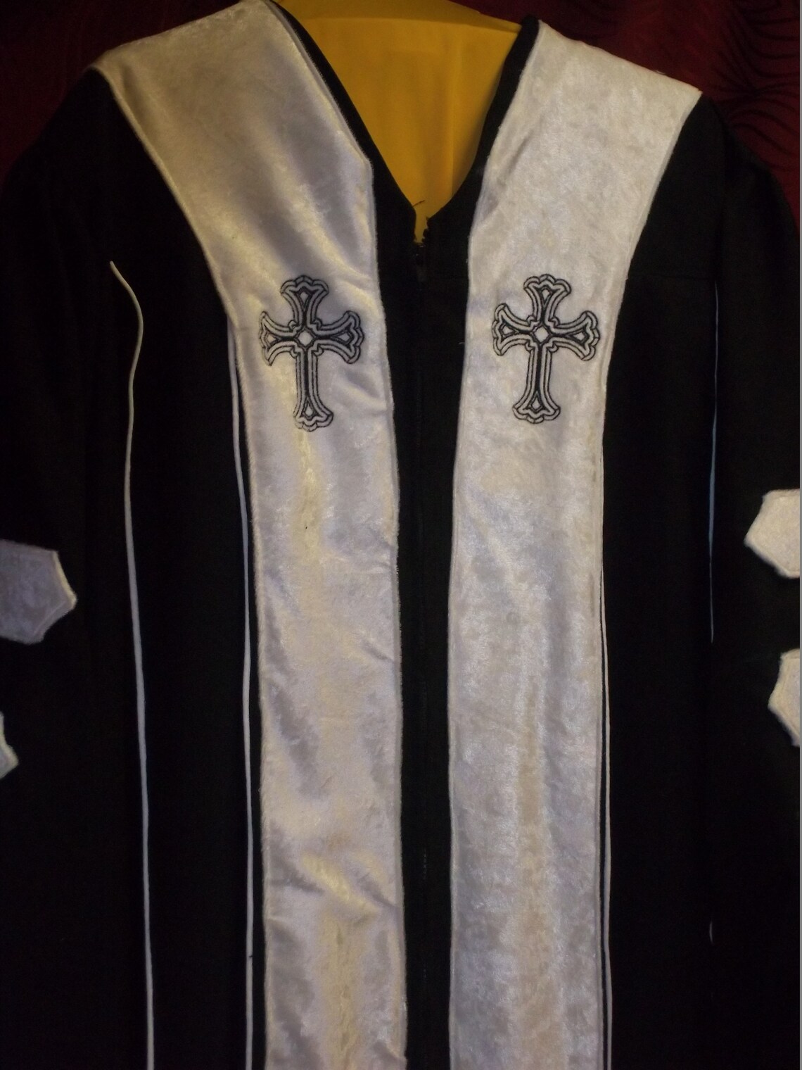 Custom Designed Pastor's Pulpit Robe in Black Gaberdine W/ - Etsy