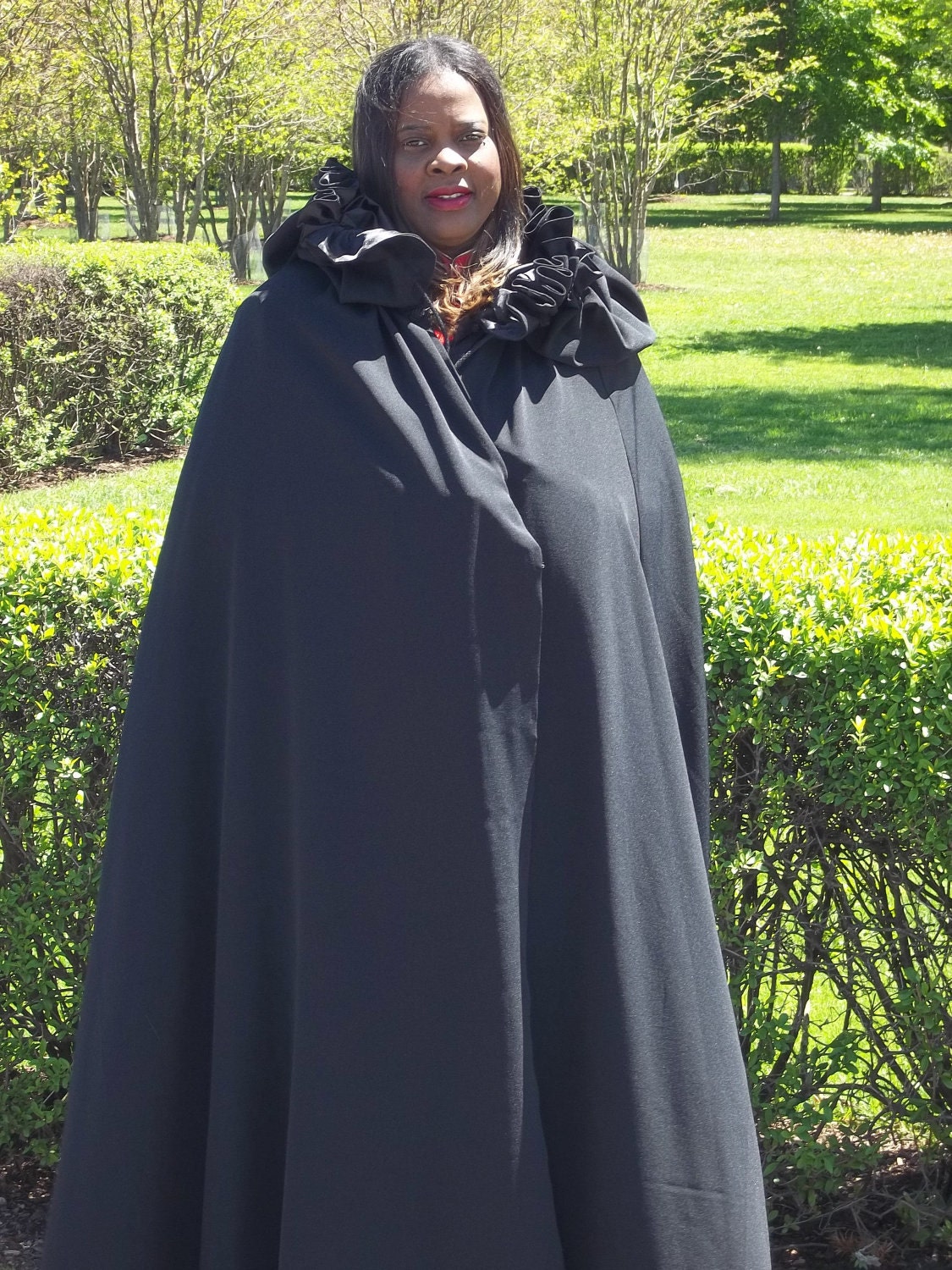 Hand Made Custom Designed Capehooded Black Cape Lined in - Etsy