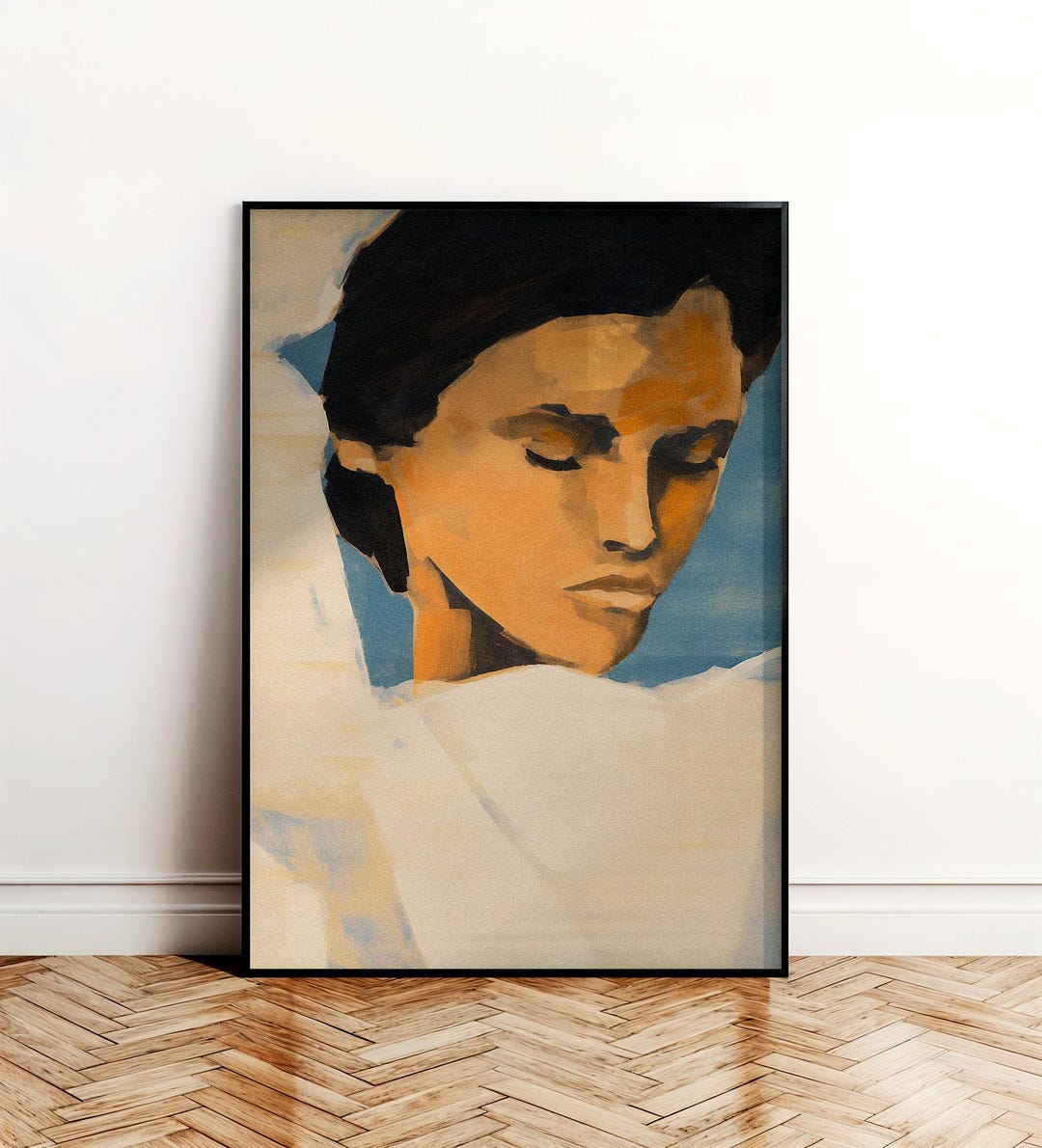 Soft Gaze — Painterly Editorial Portrait Wall Art - Etsy