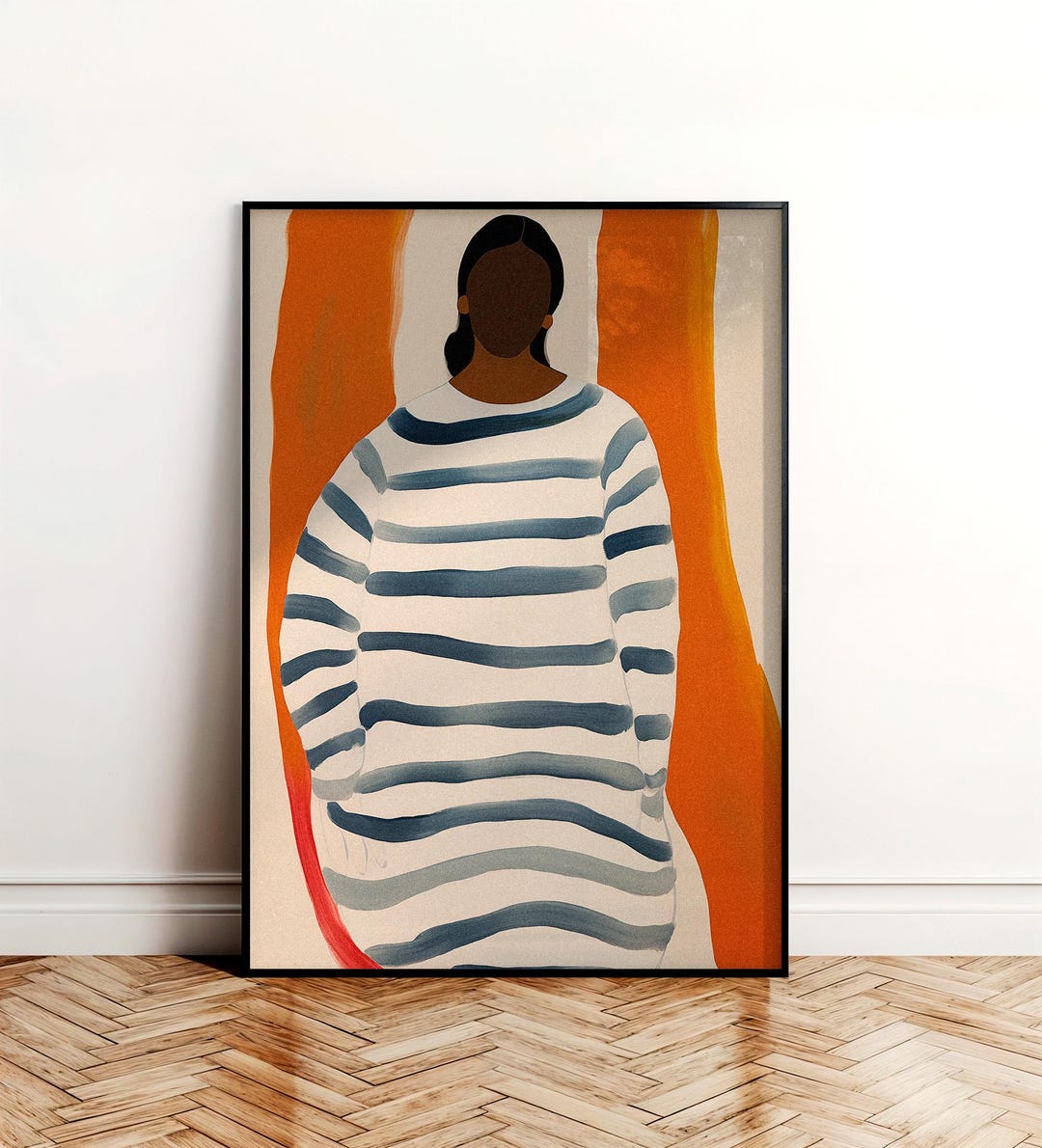 Soft Stripes — Minimal Editorial Figure Wall Art - Etsy
