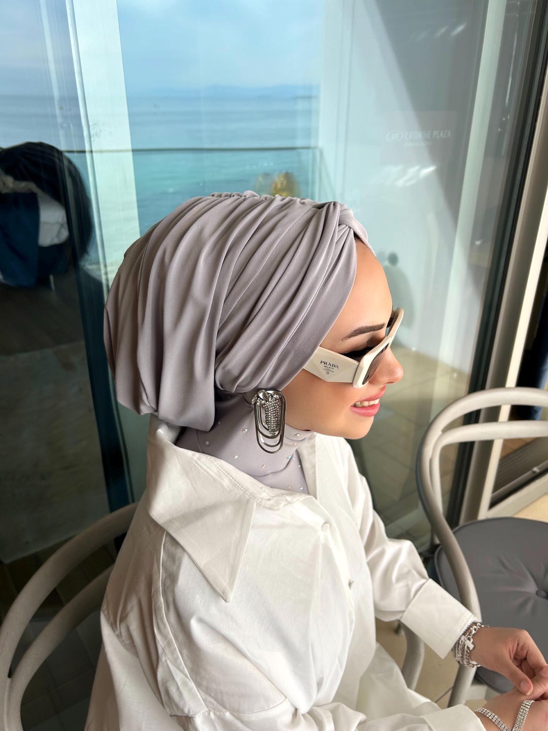 Slouchy Knotted Turban and Neck Cover Set – Modern, Elegant ...
